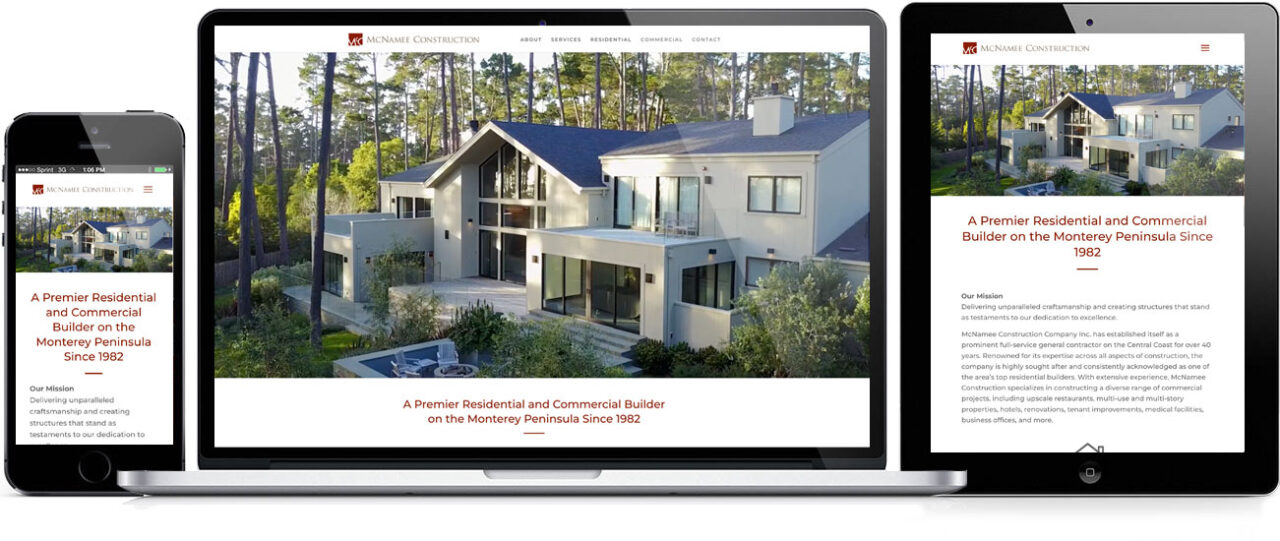 Responsive McNamee Construction Website Design | Kwok Design Projects